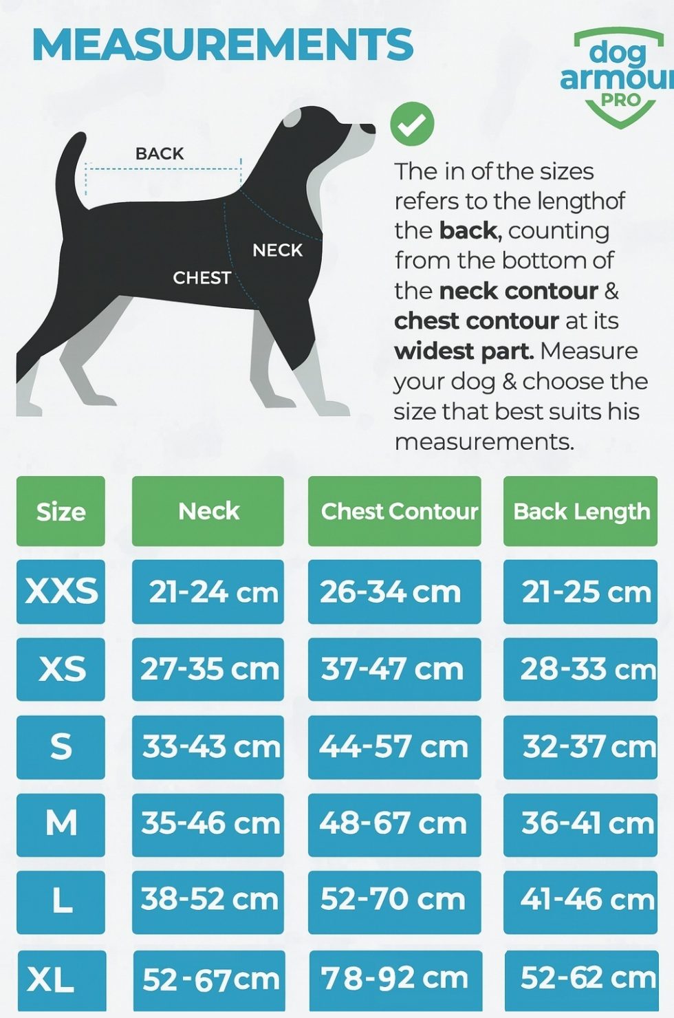 Dog Armour PRO Anti-Bite Size Guide | Find the Right Fit